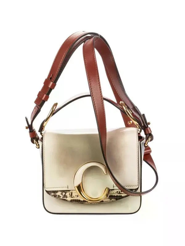 Chloé C Bag Lizard-embossed Tote Bag - Neutrals