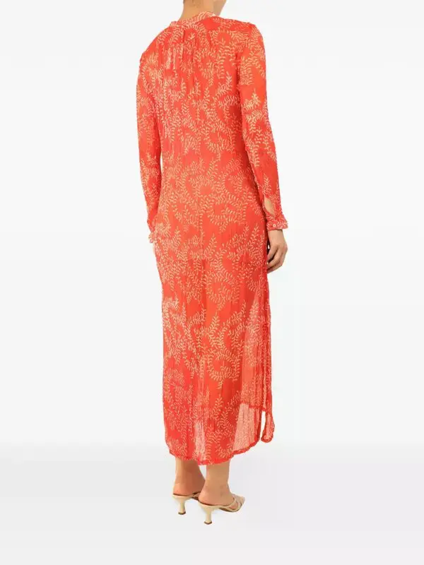 Cloe Cassandro Sheer Printed Midi Dress