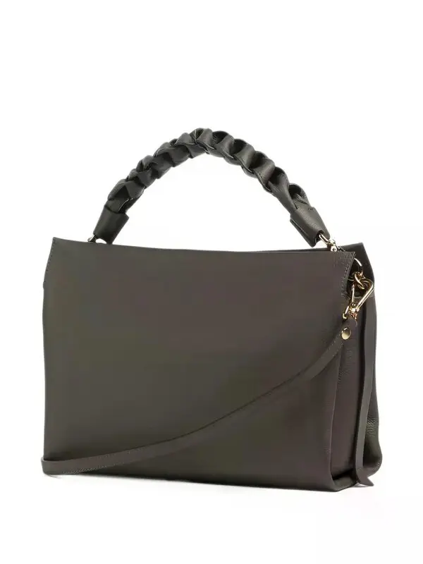 COCCINELLE Medium Boheme Braided-handle Leather Shoulder Bag - Grey