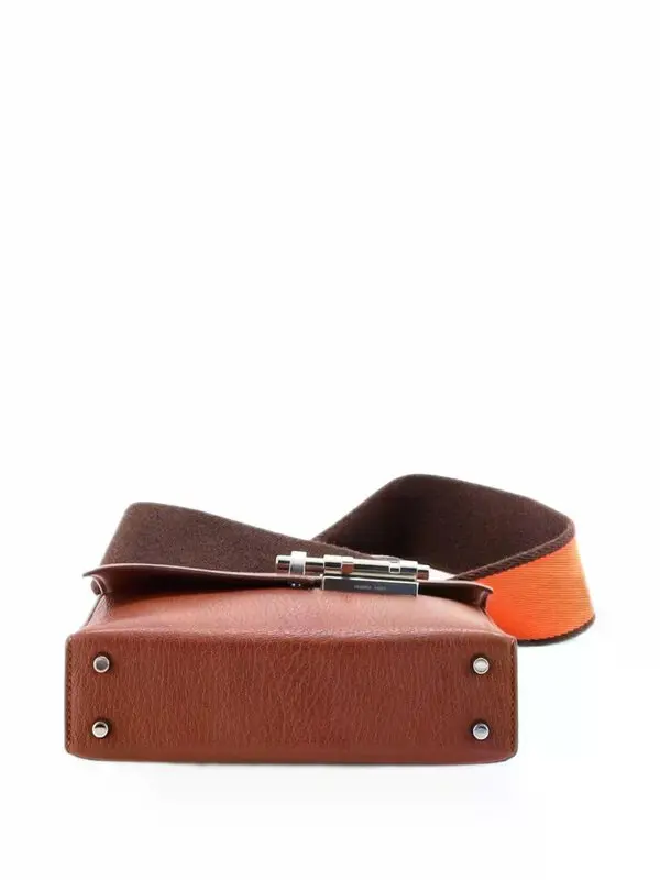 Hermès Verrou Bag Chevre Mysore And Canvas Mini Shoulder Bag