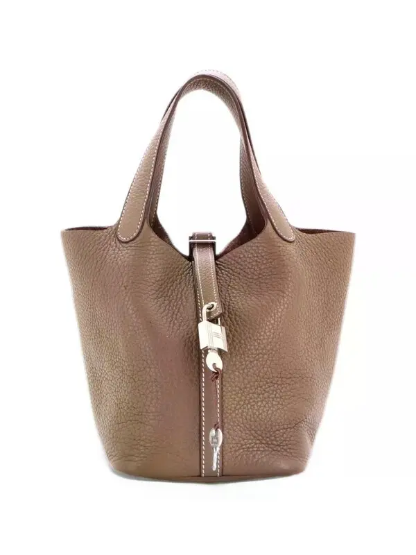Hermès Picotin Lock Bag Clemence Pm Bucket Bag - Grey