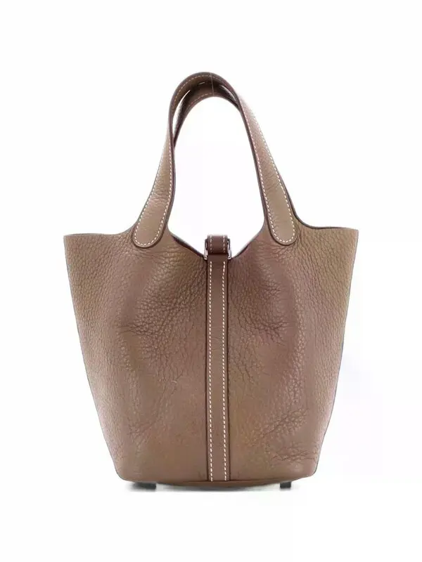 Hermès Picotin Lock Bag Clemence Pm Bucket Bag - Grey