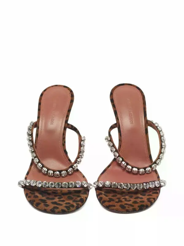 Amina Muaddi Gigi Leopard-print Sandals