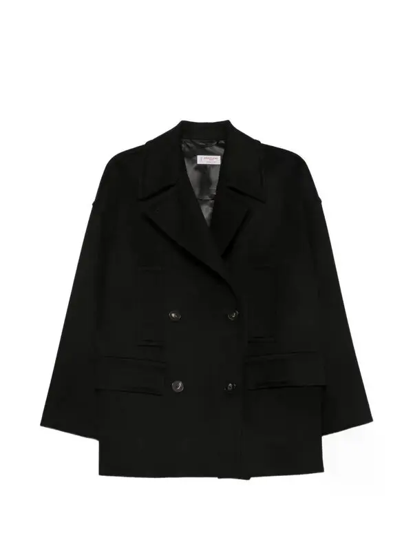 Alberto Biani Double-breasted Virgin Wool Jacket - Black