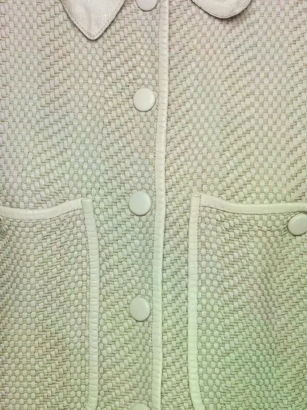 Emporio Armani Basketweave Leather-trim Jacket