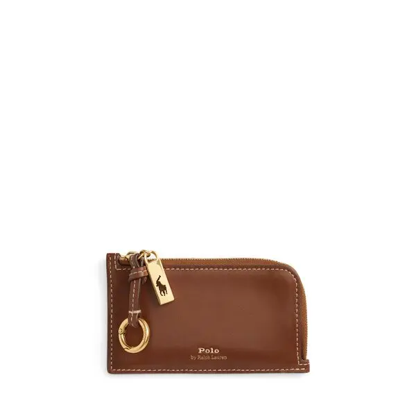 Ralph Lauren Polo Id Leather Zip Card Case - Cuoio