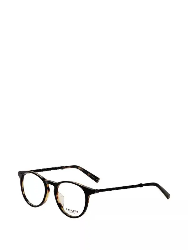 COACH Tortoiseshell-effect Round-frame Glasses - Black