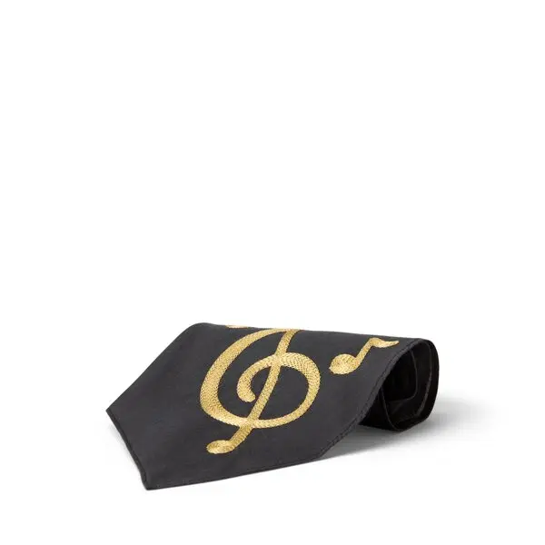Ralph Lauren Embroidered Musical-note Silk Cravat