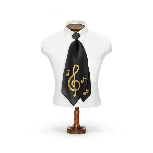 Ralph Lauren Embroidered Musical-note Silk Cravat