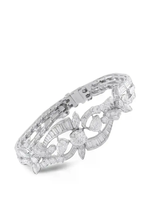 LB EXCLUSIVE Diamond Floral Ribbon Bracelet - Silver