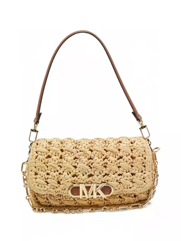 Michael Kors Medium Parker Woven Shoulder Bag - Neutrals