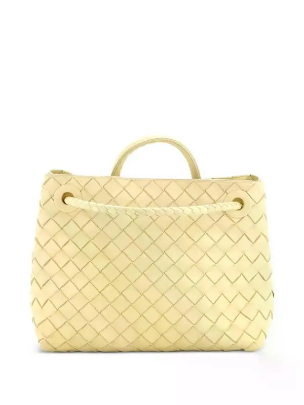 Bottega Veneta Andiamo Top Handle Bag Intrecciato Nappa Small Satchel - Yellow