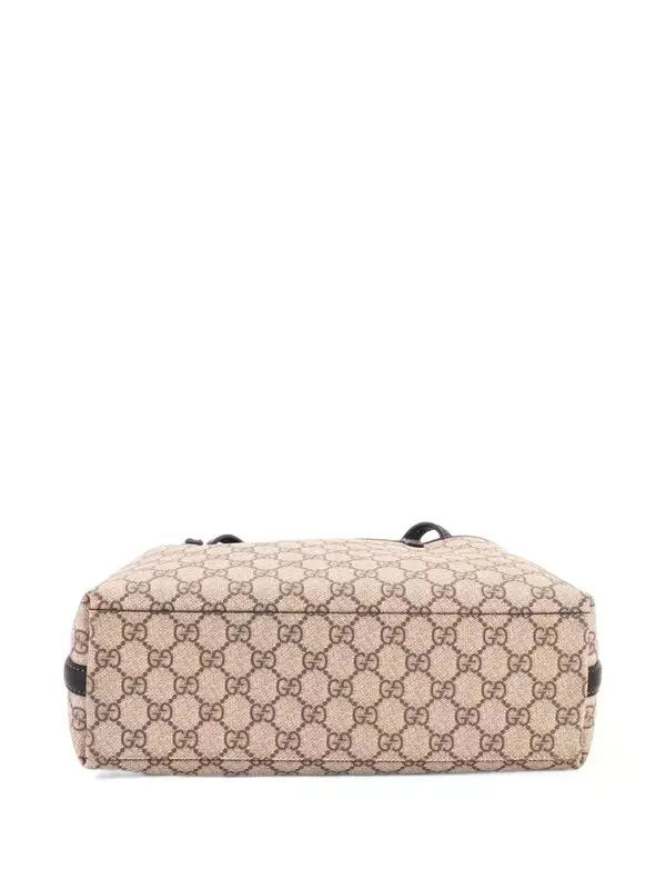 Gucci Emblem Gg Coated Canvas Small Tote Bag - Black
