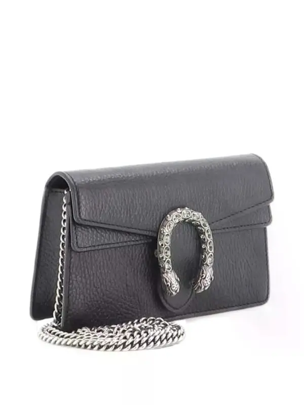 Gucci Dionysus Bag Leather Super Mini Clutch Bag - Black