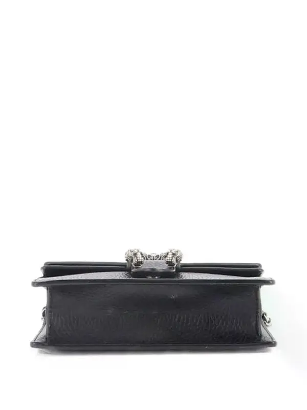 Gucci Dionysus Bag Leather Super Mini Clutch Bag - Black