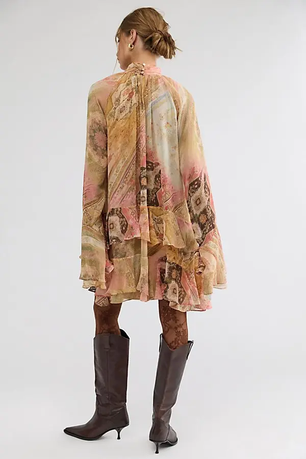 CURAAE Zelina Long Sleeve Mini Dress