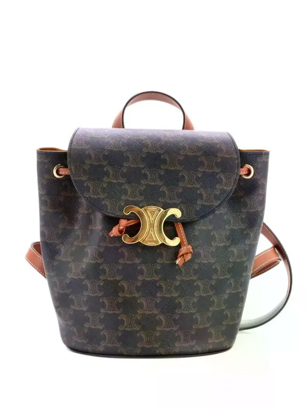 Celine Bonnie Triomphe Coated Canvas Mini Backpack - Brown