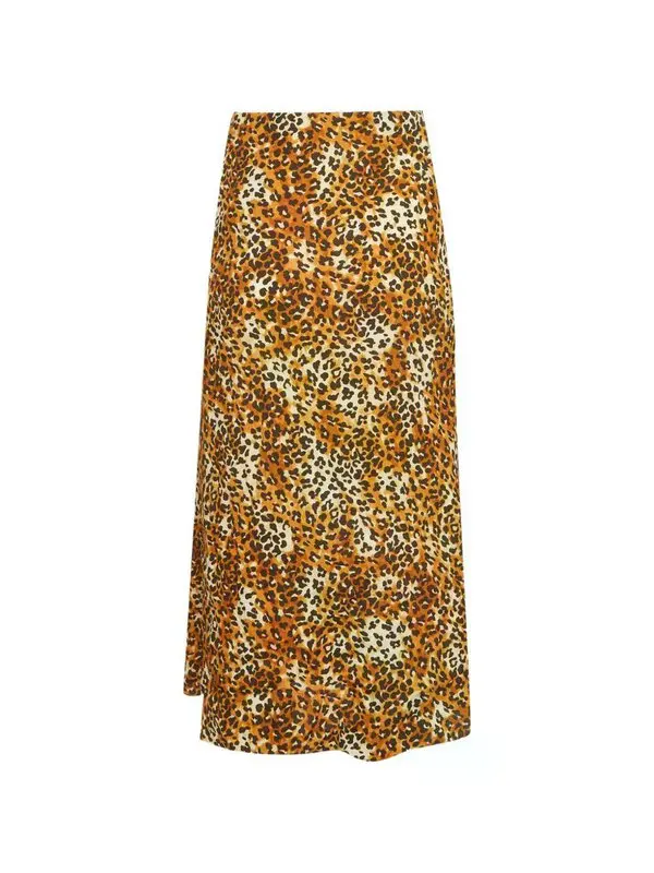 Maje Ruched Leopard-print Midi Skirt - Neutrals