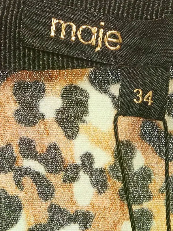 Maje Ruched Leopard-print Midi Skirt