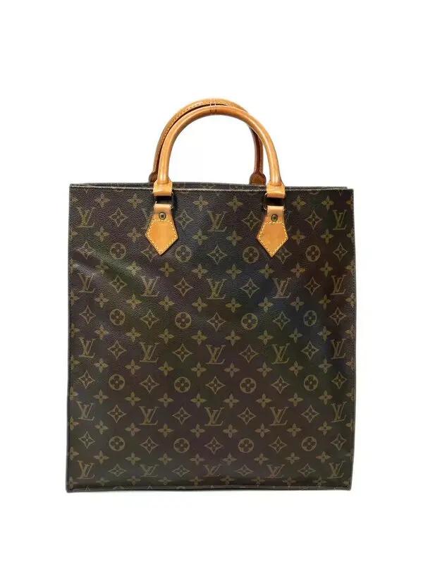 LOUIS VUITTON Sac Plat Monogram Tote Bag - Brown