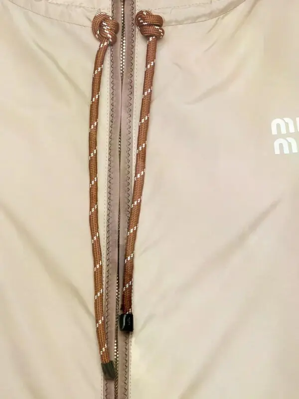 Miu Miu 2025 Logo Print Zip-up Jacket