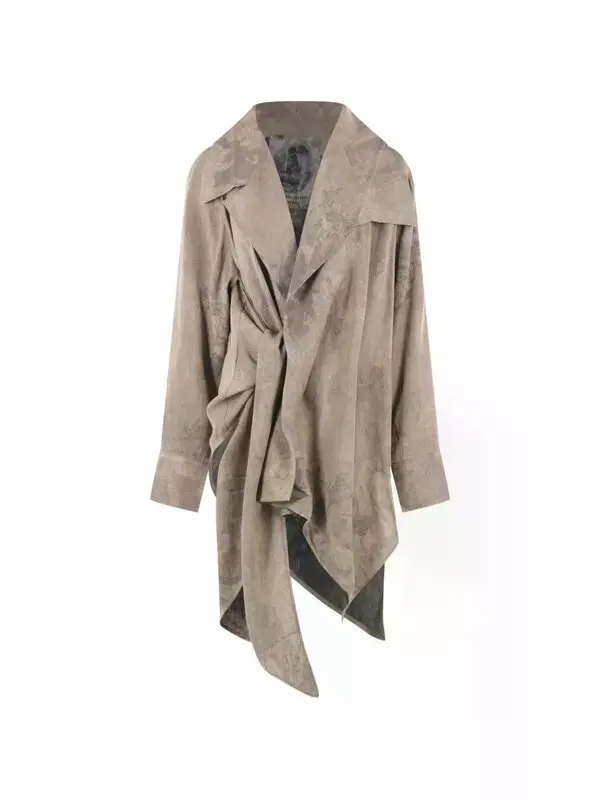 ZIGGY CHEN Draped Asymmetric Blouse - Grey
