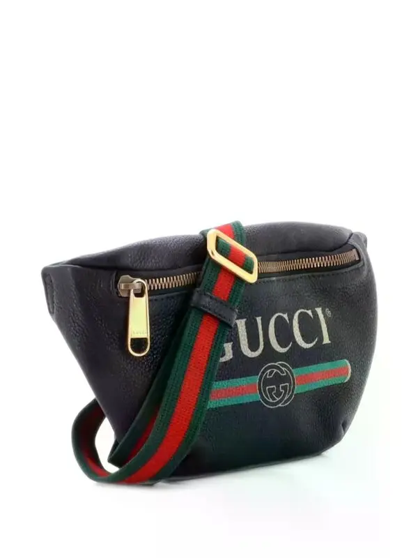 Gucci Logo Printed Leather Small Belt Bag