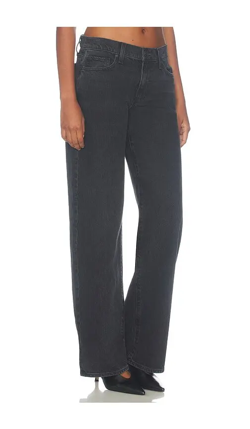 Paige Dana Low Rise Relaxed Slouchy Straight Jeans In Black - Rush