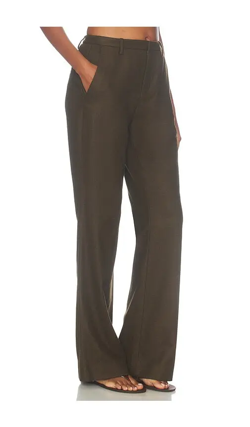 Vince Simone Mid Rise Soft Flannel Flare Pant In Brown