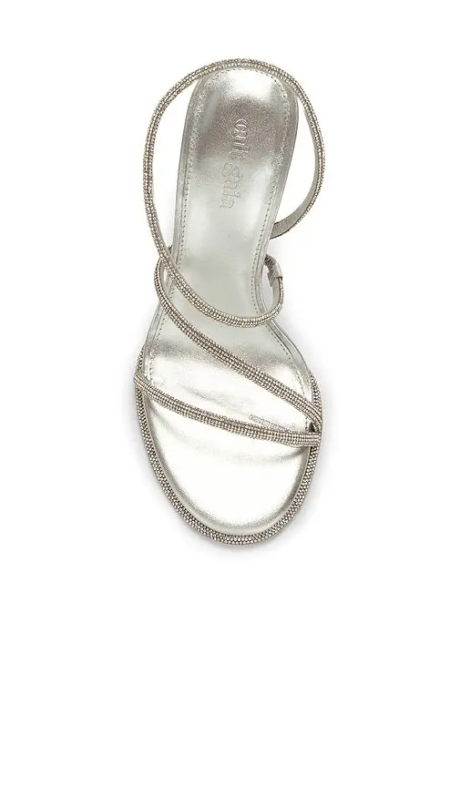 Cult Gaia Candace Pave Sandal In Metallic Silver