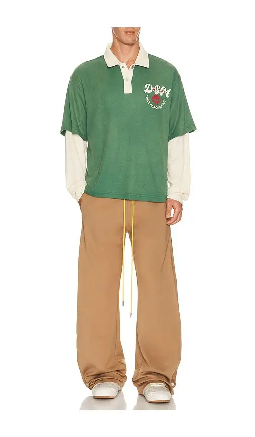 DIET STARTS MONDAY Hollywood Waffle Polo - Green