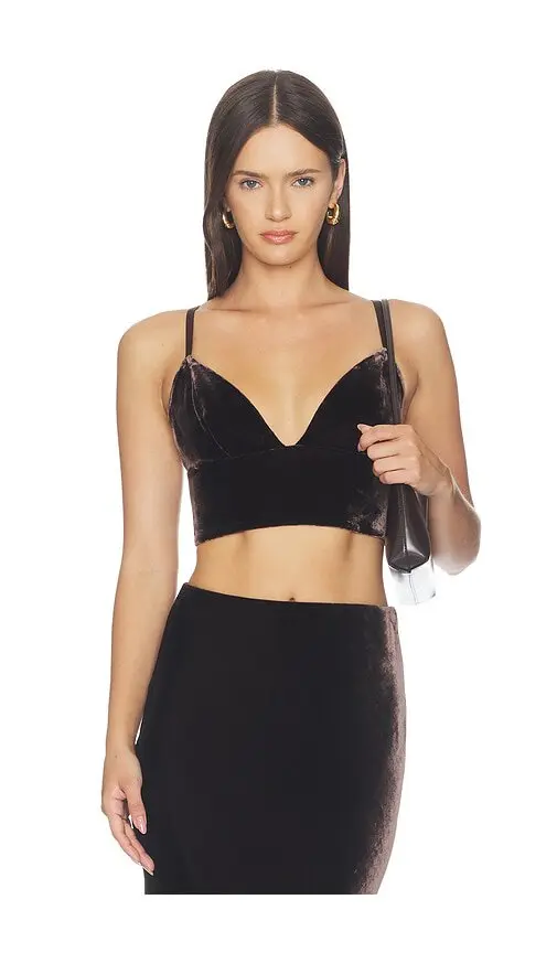 L'AGENCE Aislin Bralette Top In Brown