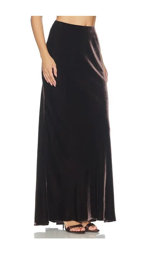 L'AGENCE Zeta Long Skirt In Brown
