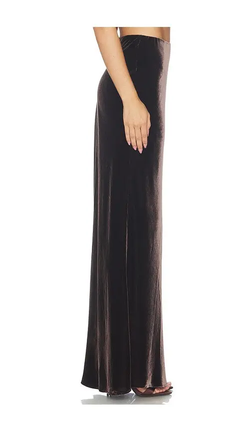 L'AGENCE Zeta Long Skirt In Brown