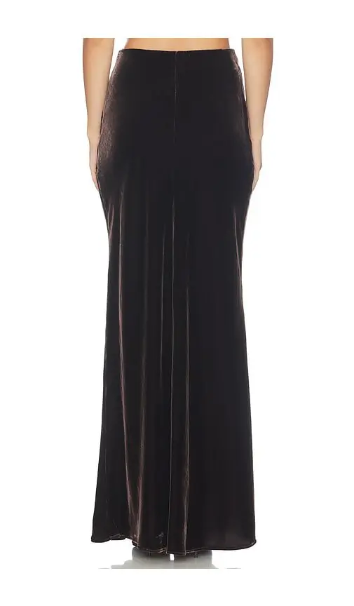 L'AGENCE Zeta Long Skirt In Brown