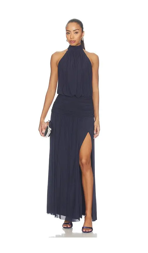 NIA Rose Dress In Navy - Midnight