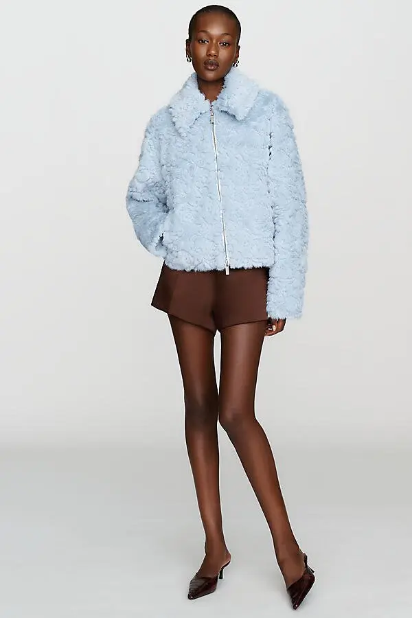 Anthropologie Faux Fur Bomber Jacket