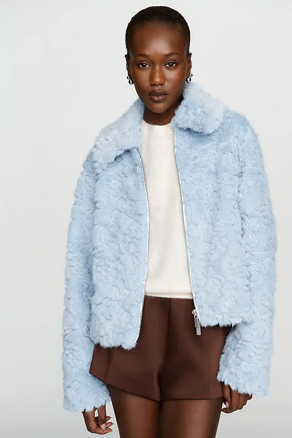 Anthropologie Faux Fur Bomber Jacket