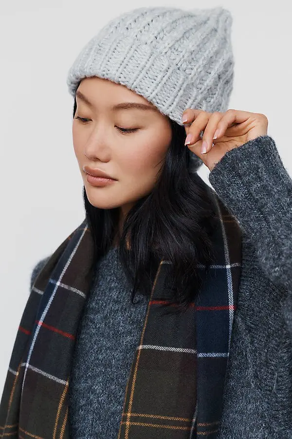 Anthropologie Waffle Knit Beanie - Grey