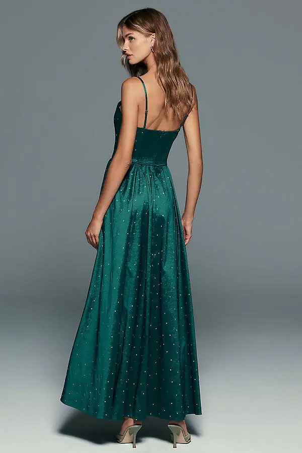 HUTCH Cotton Blend Fit-and-flare Maxi Dress