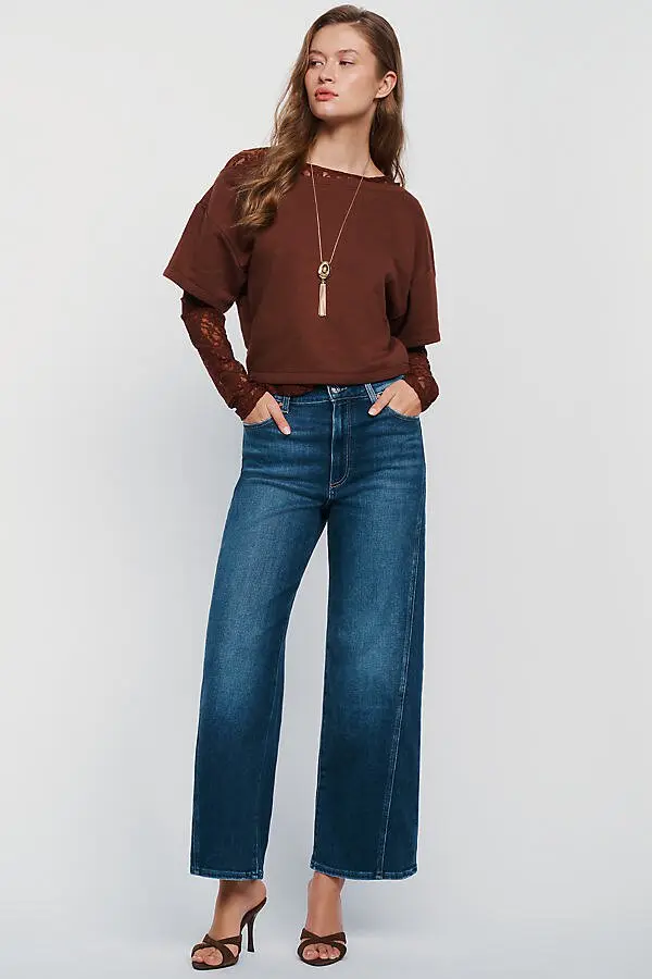 Paige Anessa Petite High Rise Wide Leg Jeans - Hamptons