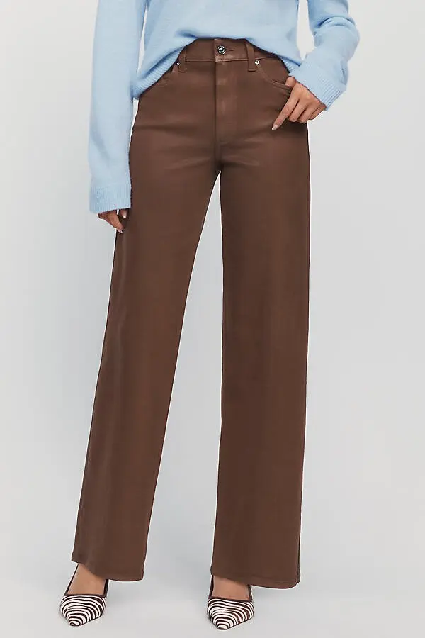 Paige Anessa " Coated High Rise Wide Leg Jeans
