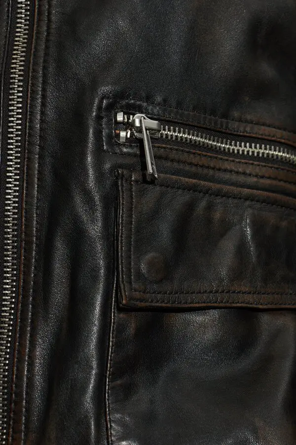 ALLSAINTS Elisa’ Leather Jacket - Brown