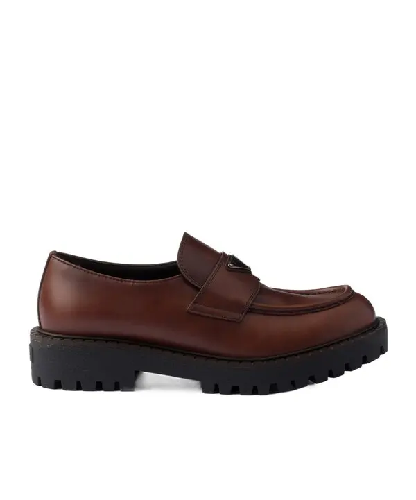 Prada Brushed Leather Loafers