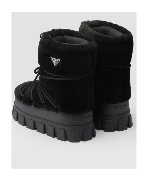 Prada Logo Plaque Ankle Boots