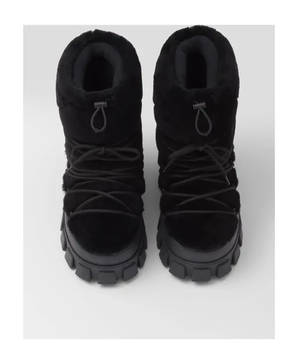Prada Logo Plaque Ankle Boots
