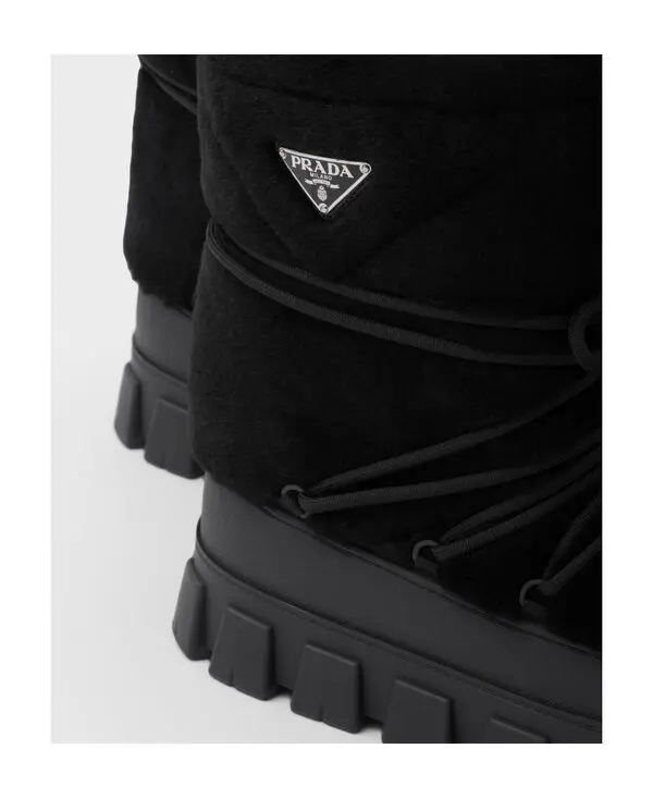 Prada Logo Plaque Ankle Boots