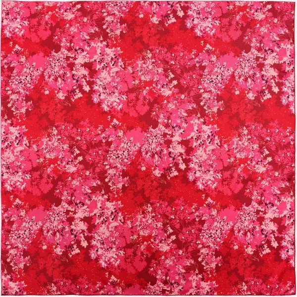 PETRUSSE Silk Square Scarf Brume Fuchsia - Red