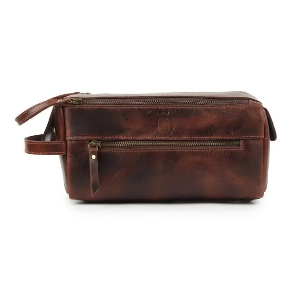 DÖTCH LEATHER The Berkeley- Handmade Travel Wash Bag