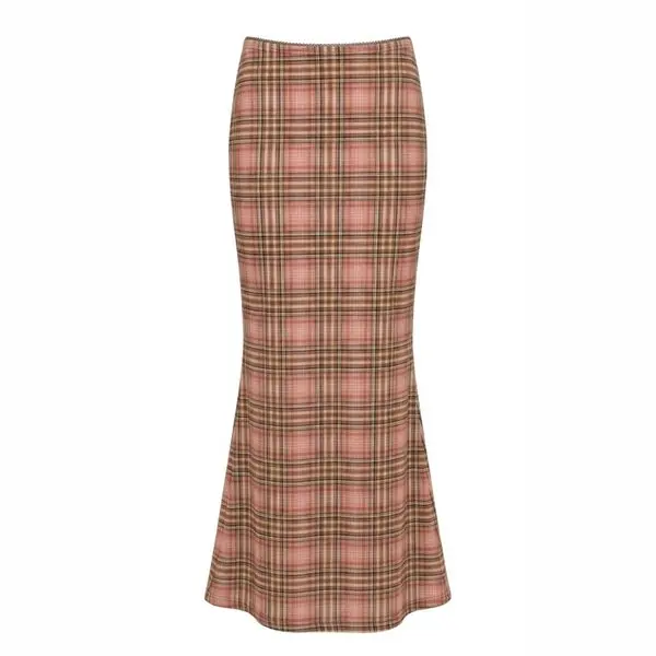 ANOTHER GIRL Checkered Mesh Maxi Skirt